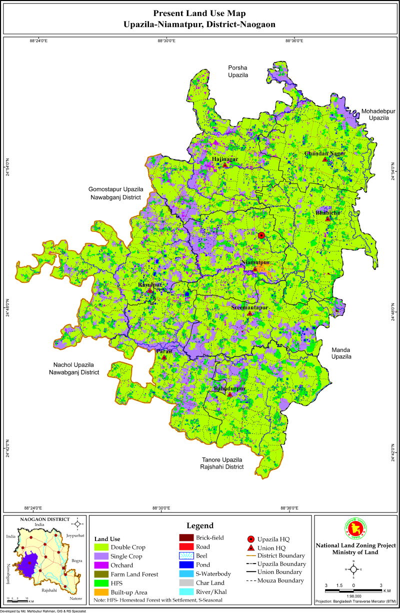 Mouza & Land Use Maps of Niamatpur Upazila, Naogaon, Bangladesh ...