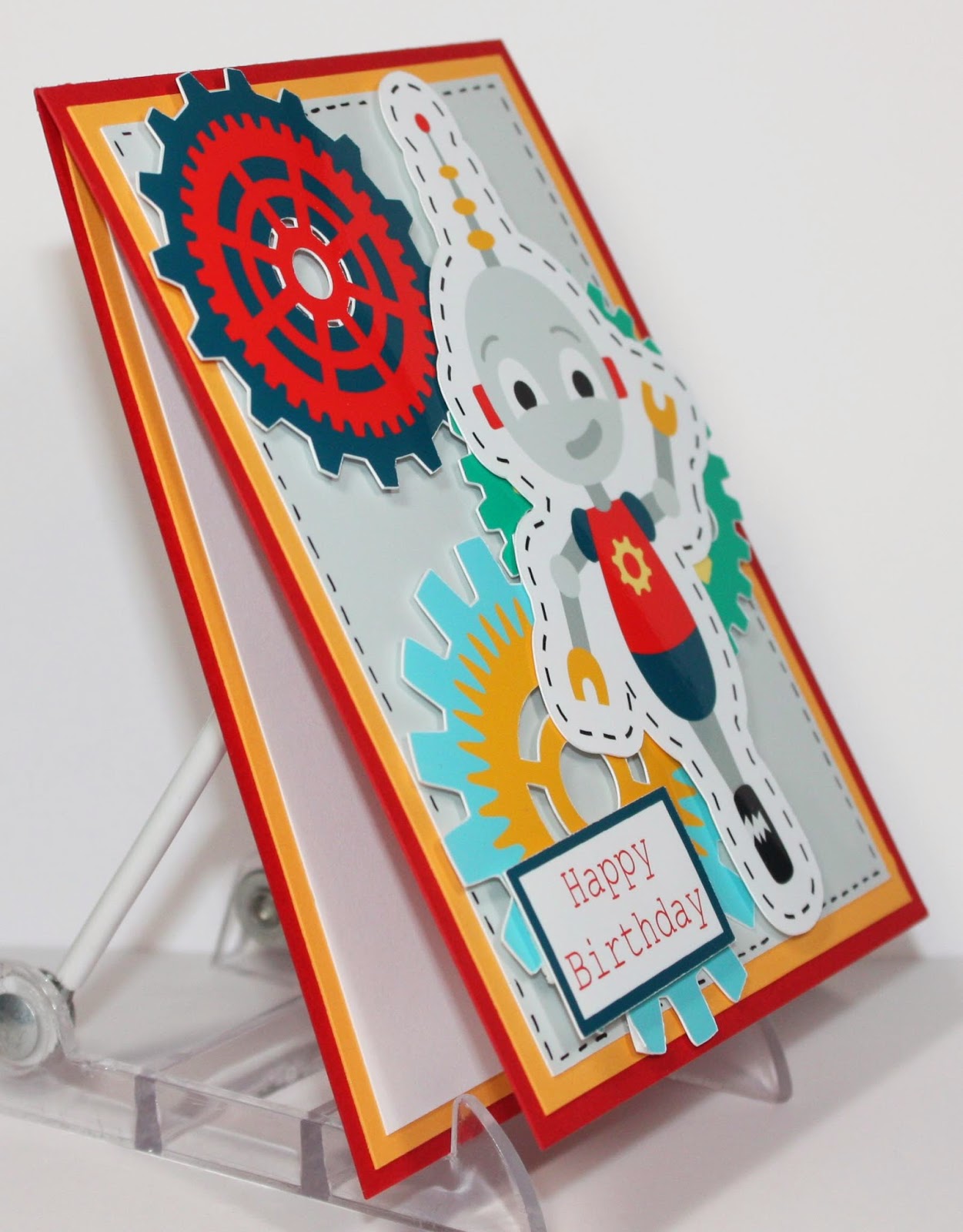 Simply Pam: Robot Birthday Card