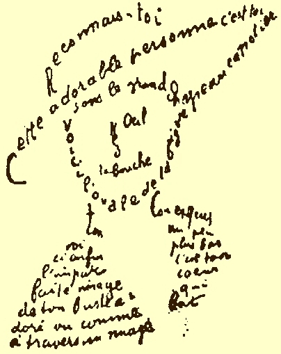 Si près de l'horizon: calligramme