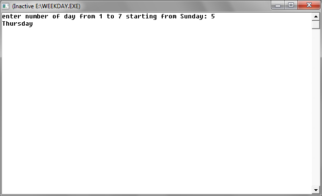 Learn C language: Program to find day of week
