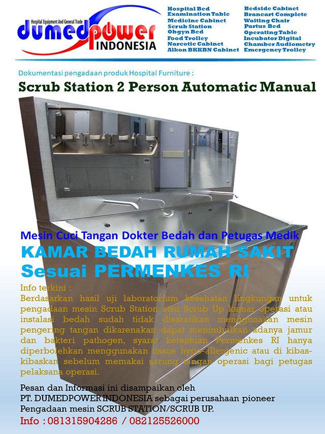 Scrub Station Automatic Two Person | Bak Mesin/ Alat Cuci Tangan Steril ...