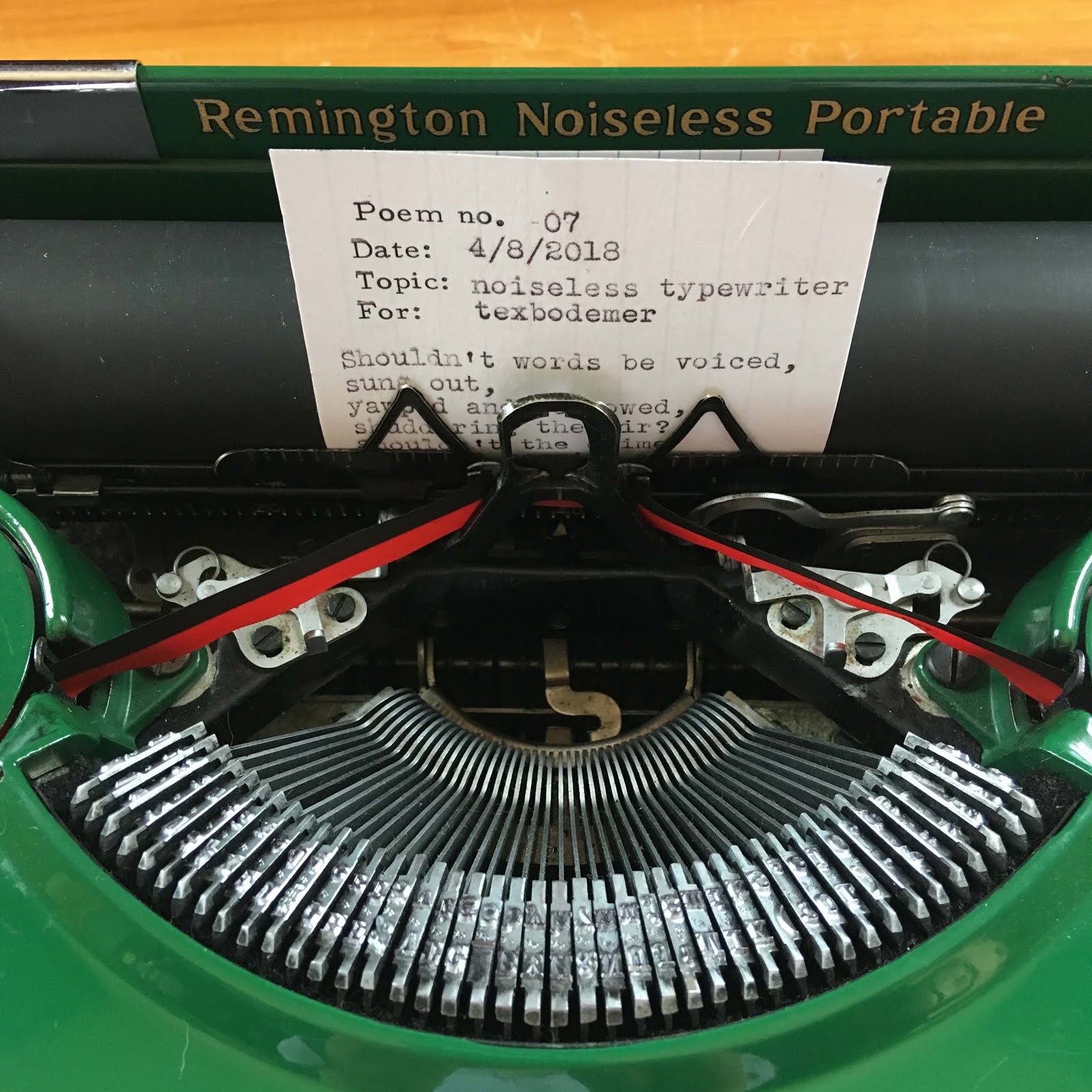 Poem 07: Noiseless typewriter/ /THE TYPEWRITER REVOLUTION