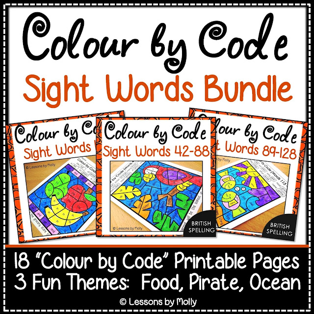 Lessons by Molly: Color by Code Sight Words for First and Second Grade