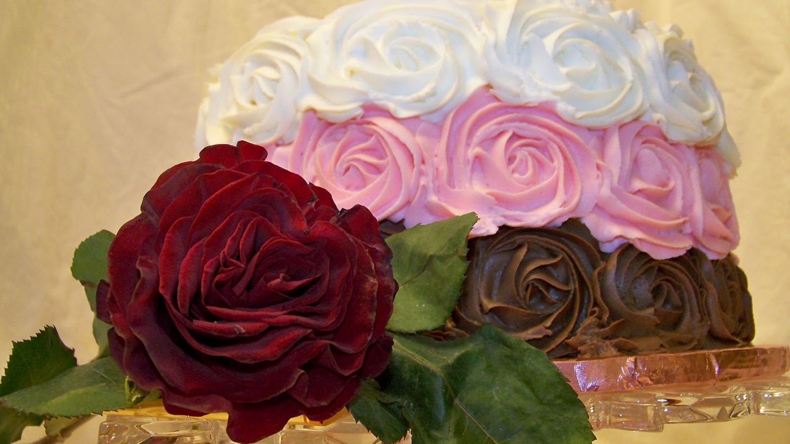 My Cake by Tori: Neapolitan rose swirl cake