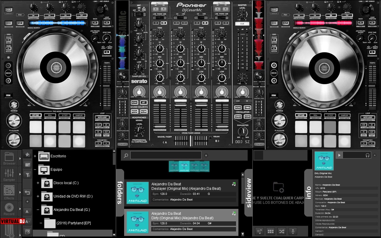 Virtual DJ, Skin: Pionner (DDJ-SZ Platinium Pro) (DJ Cesar MC ...