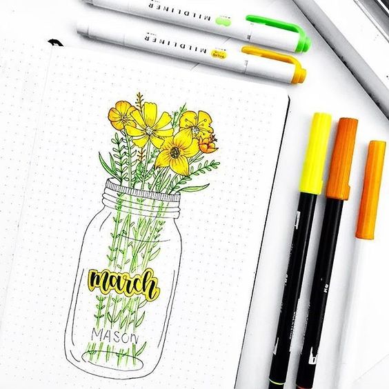 BULLET JOURNAL: Ideias de Capas MARÇO - BLOG ALINE RIBEIRO
