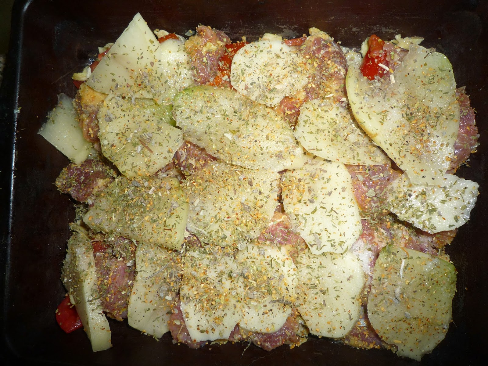 G'Gina's Kitchenette: Roasted beef chunks with baked potatoes and ...