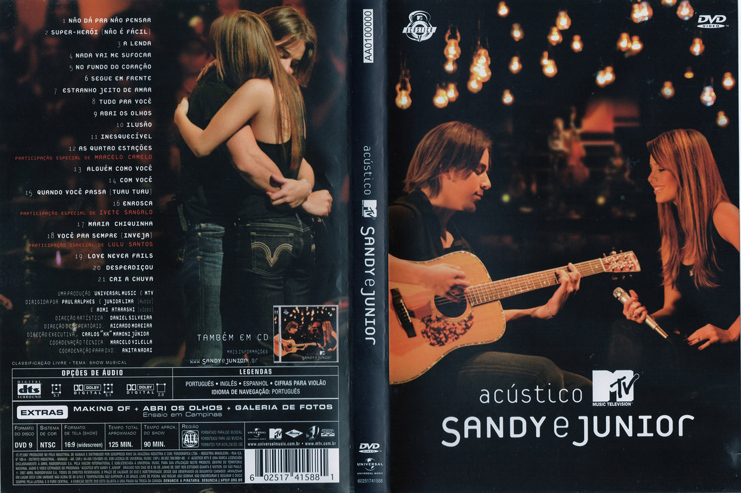 DVD: Sandy & Junior - Acústico MTV - Encartes Pop
