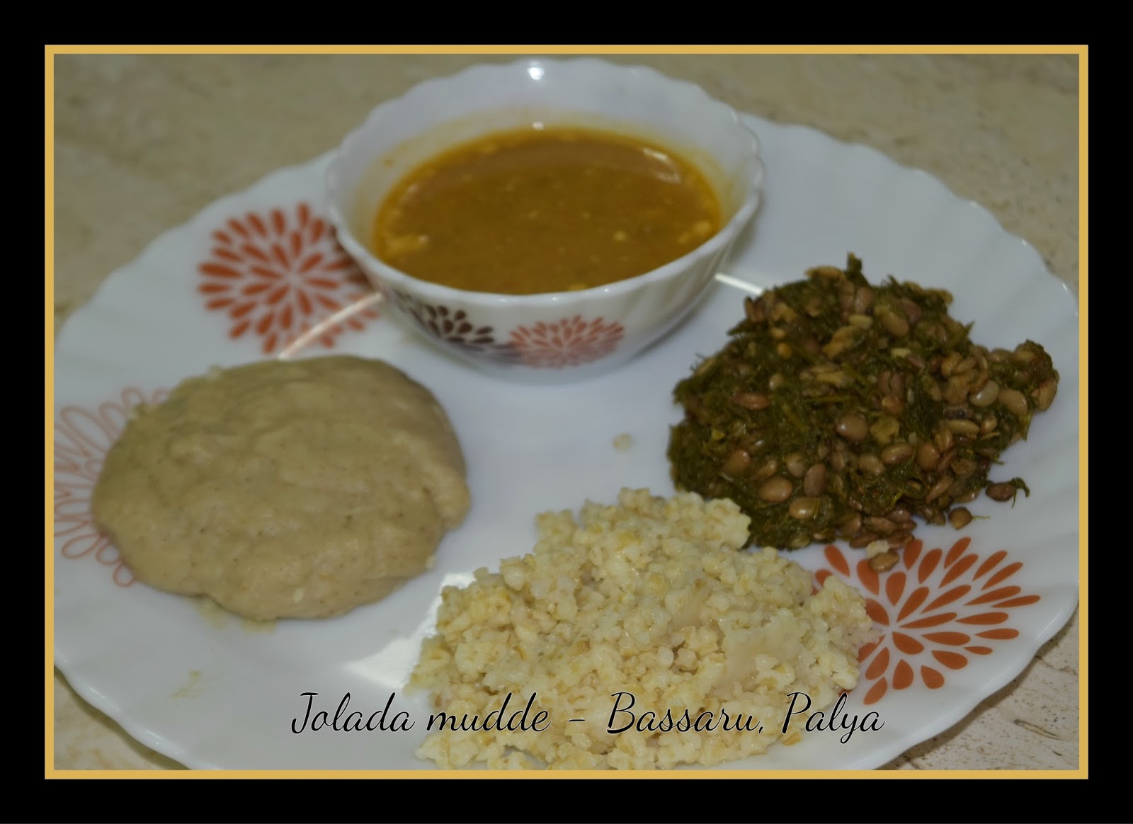 Poorni's Cookbook: Jolada mudde - Bassaru, Palya ~~Karnataka recipes
