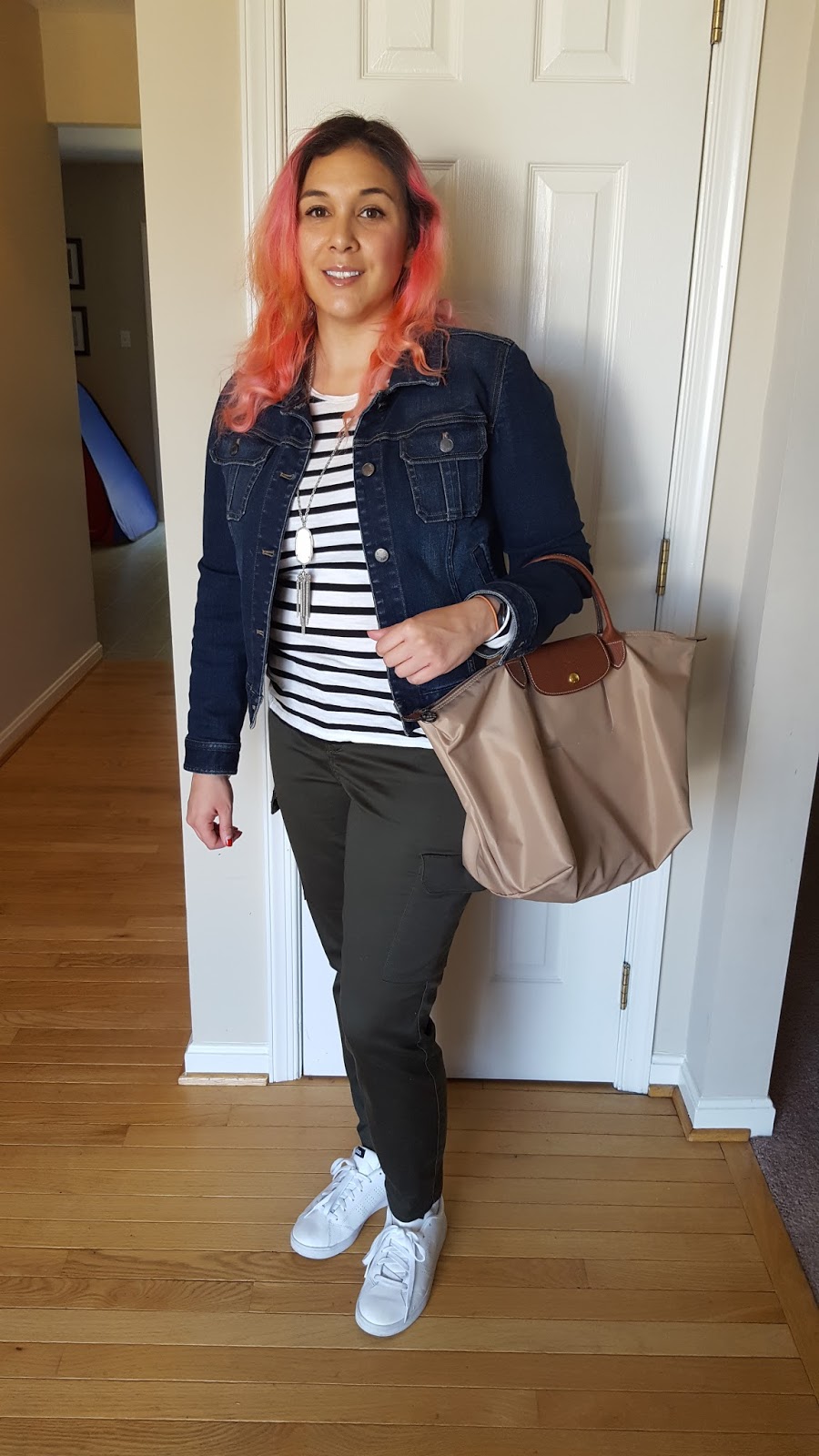 PinkHairFloosie's Style Guide : Denim Jacket and Green Utility Pants