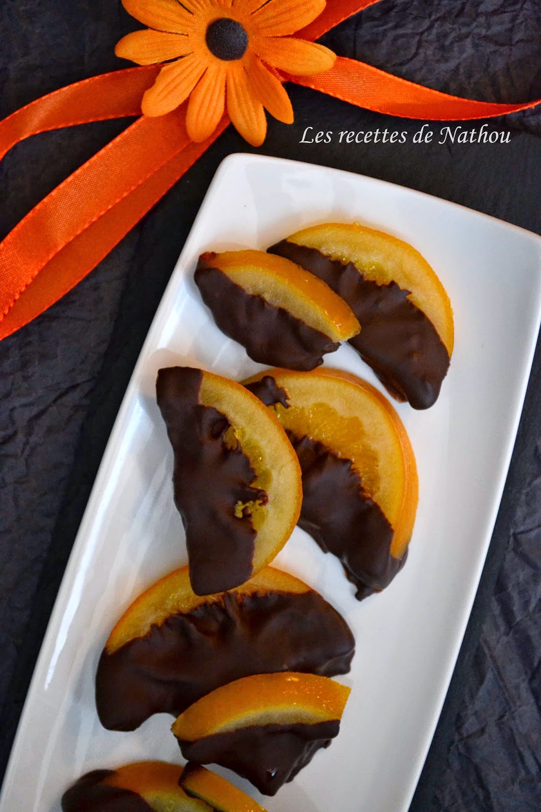Ma cuisine au fil de mes idées...: Oranges confites au chocolat noir