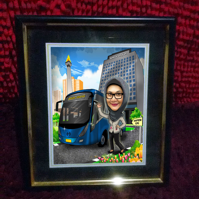 Jual Kado Karikatur 1 orang + Frame 10R - Alfyori Karikatur | Tokopedia
