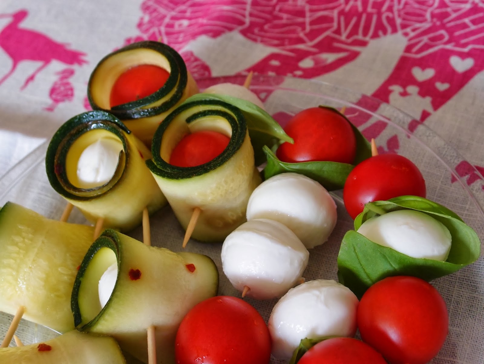 The VegHog: Tomato, mozzarella and zucchini canapés