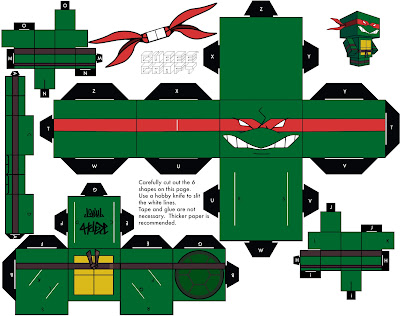 CUBEECRAFT TEMPLATES ( PAPERCRAFT): TMNT Raphael Cubeecraft
