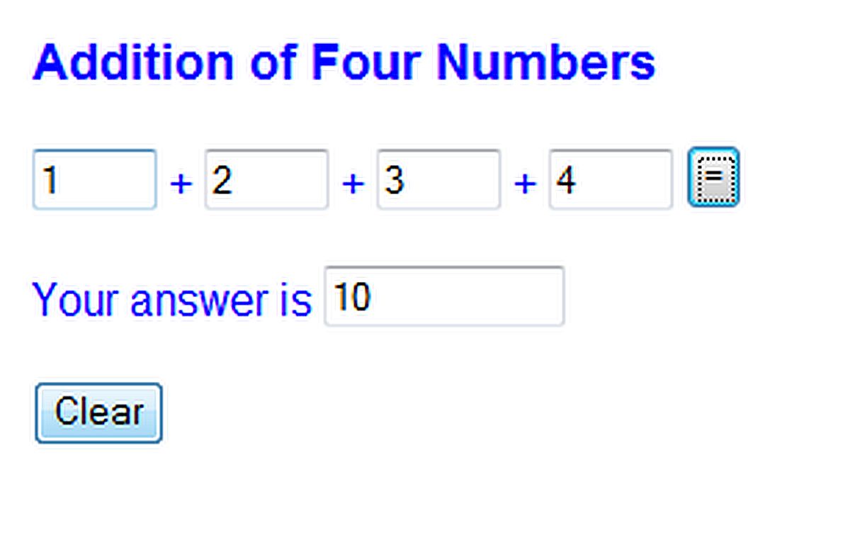 Free Programming Source Codes And Computer Programming Tutorials Addition Of Four Numbers In