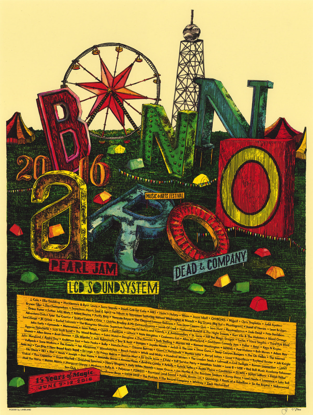 INSIDE THE ROCK POSTER FRAME BLOG: Landland Bonnaroo Music Festival ...