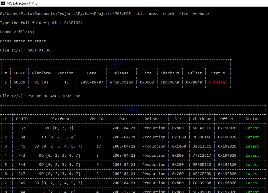 Mcextractor - Intel, Amd, Via & Freescale Microcode Extraction Tool - mederc