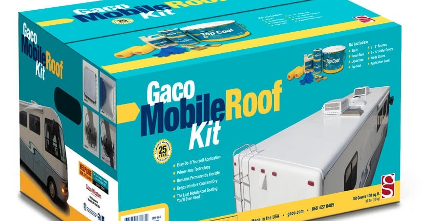 Elkhart RV Parts: Gaco Mobile Roof Kit 100 sg. ft. coverage White Class ...