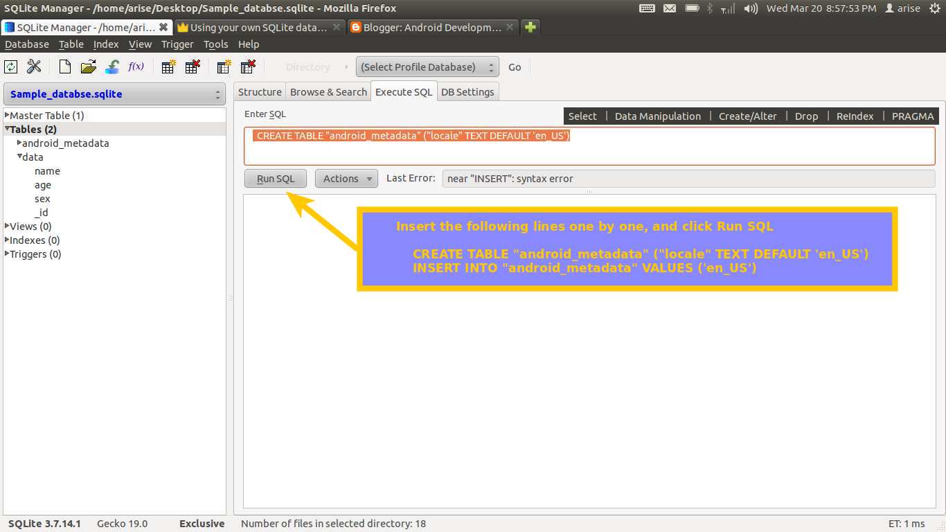 Android Development Helper D Databse And Spinner Tutorial