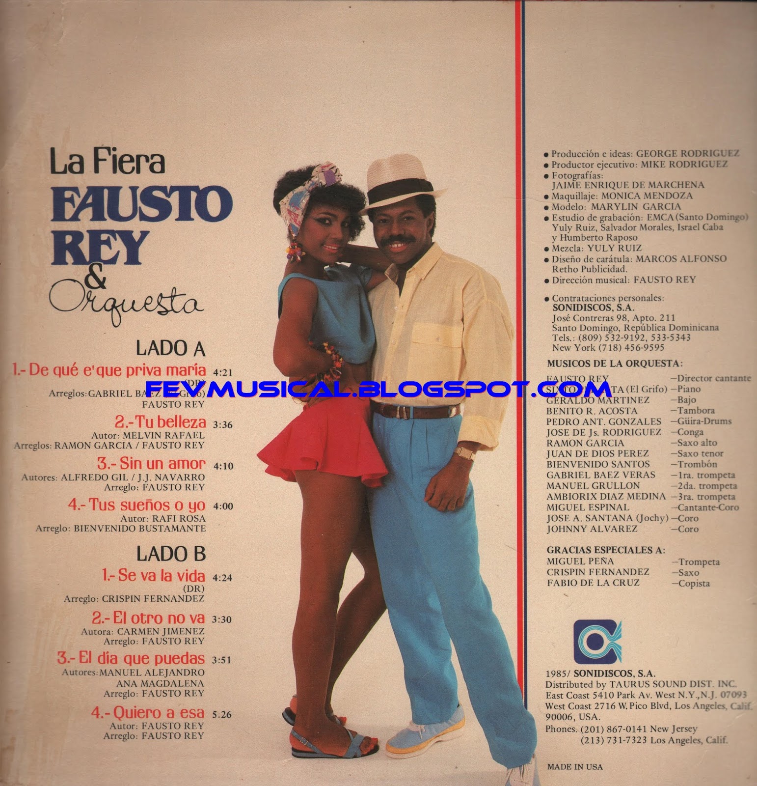 FEV MUSICAL: 1985 - Fausto Rey & Su Orquesta - De Que E'Que Priva Maria ...