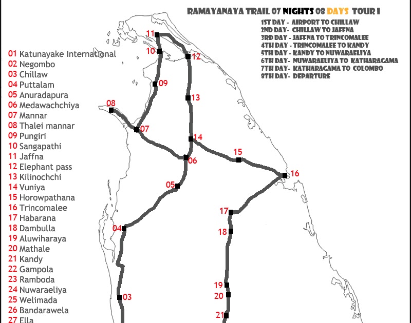 Route Maps ~ RAMAYANA TOURS IN SRI LANKA