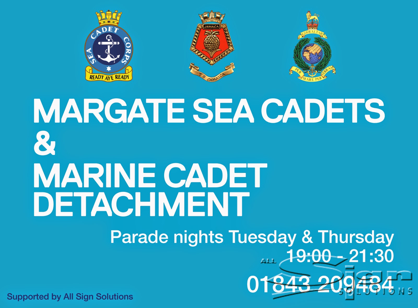 Margate Sea Cadets & Marine Cadet Detachment | Printed Site Board - All ...