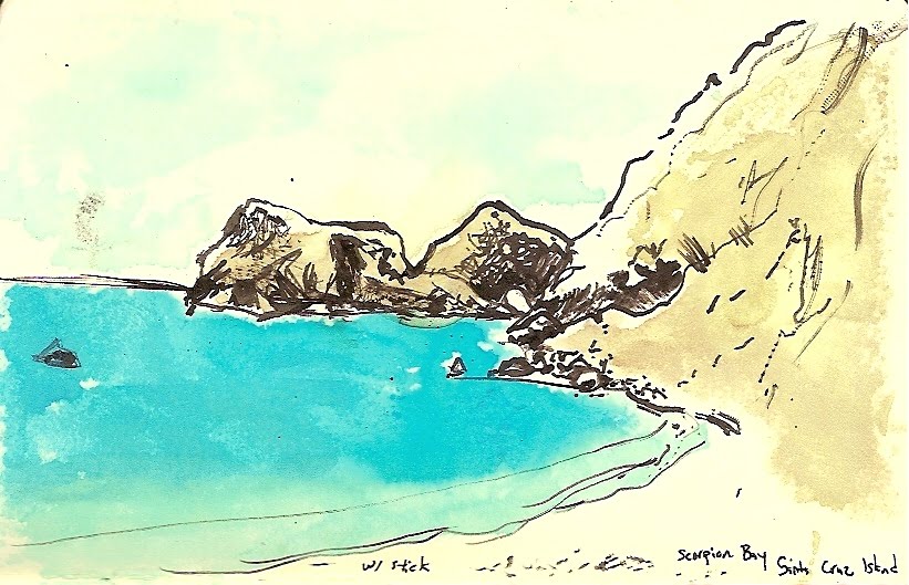 Using sticks to draw the islands - Andres Salazar