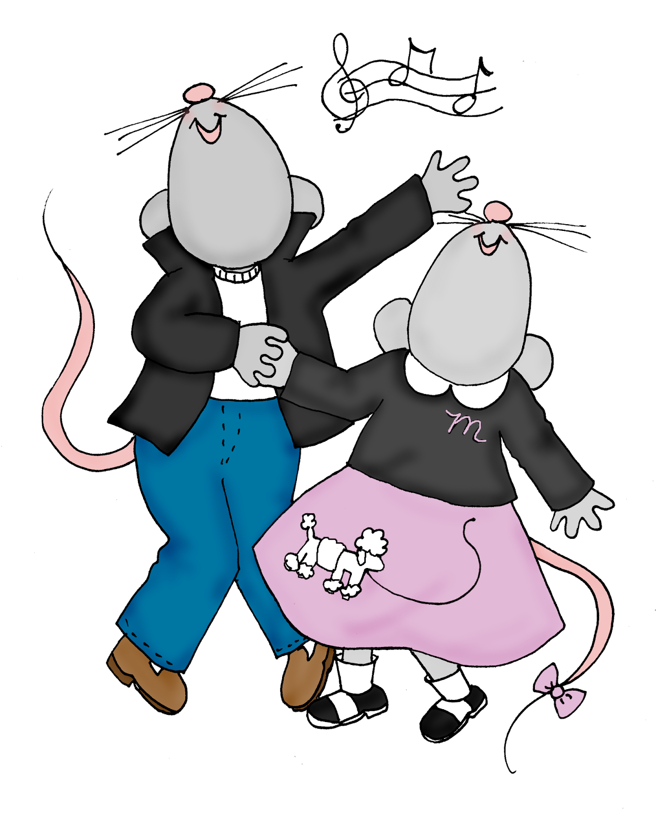 Free Dearie Dolls Digi Stamps: Jitterbug Dance Mousies