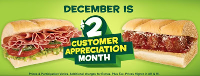 News: Subway - $2 Subs for December 2012 | Brand Eating