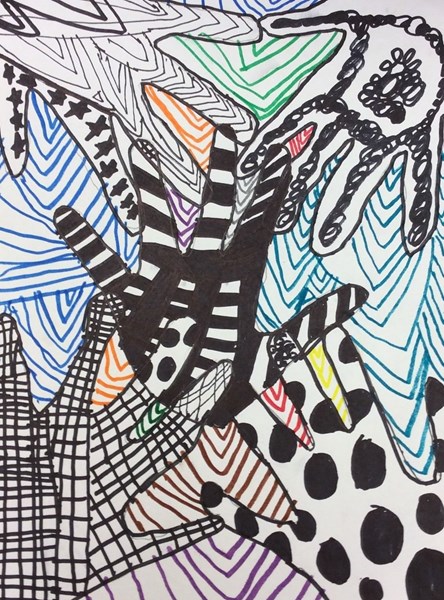 Mrs. Nicholas's Art Blog: 5th Grade Hand Line Design Project