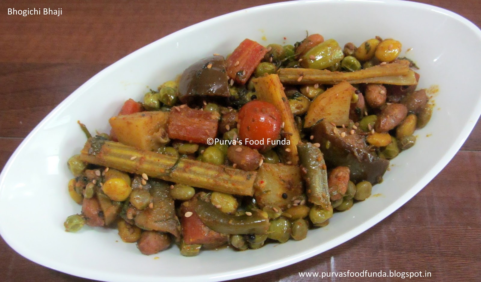 Food Funda: Bhogichi Bhaji ~ Maharashtrian Style Mix Vegetable for Bhogi