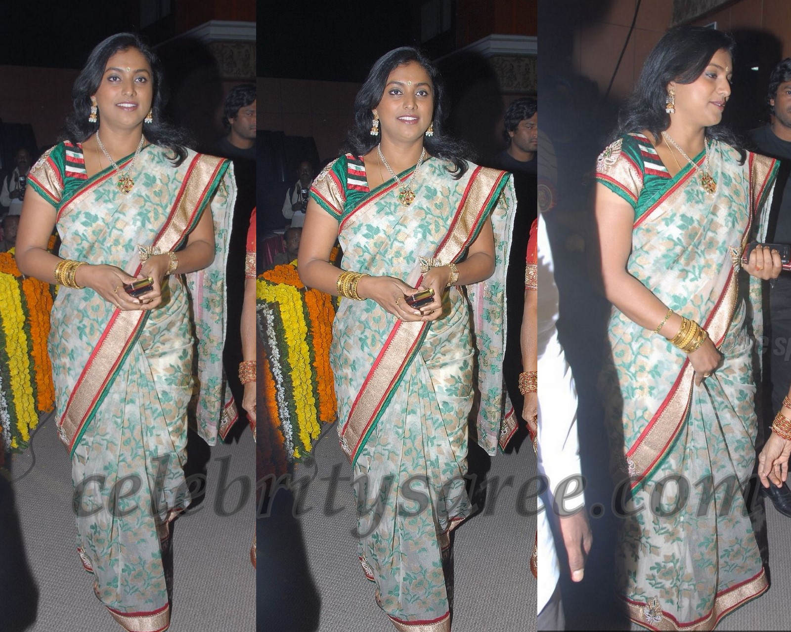 Roja in Silk Sari with Designer Blouse - Saree Blouse Patterns