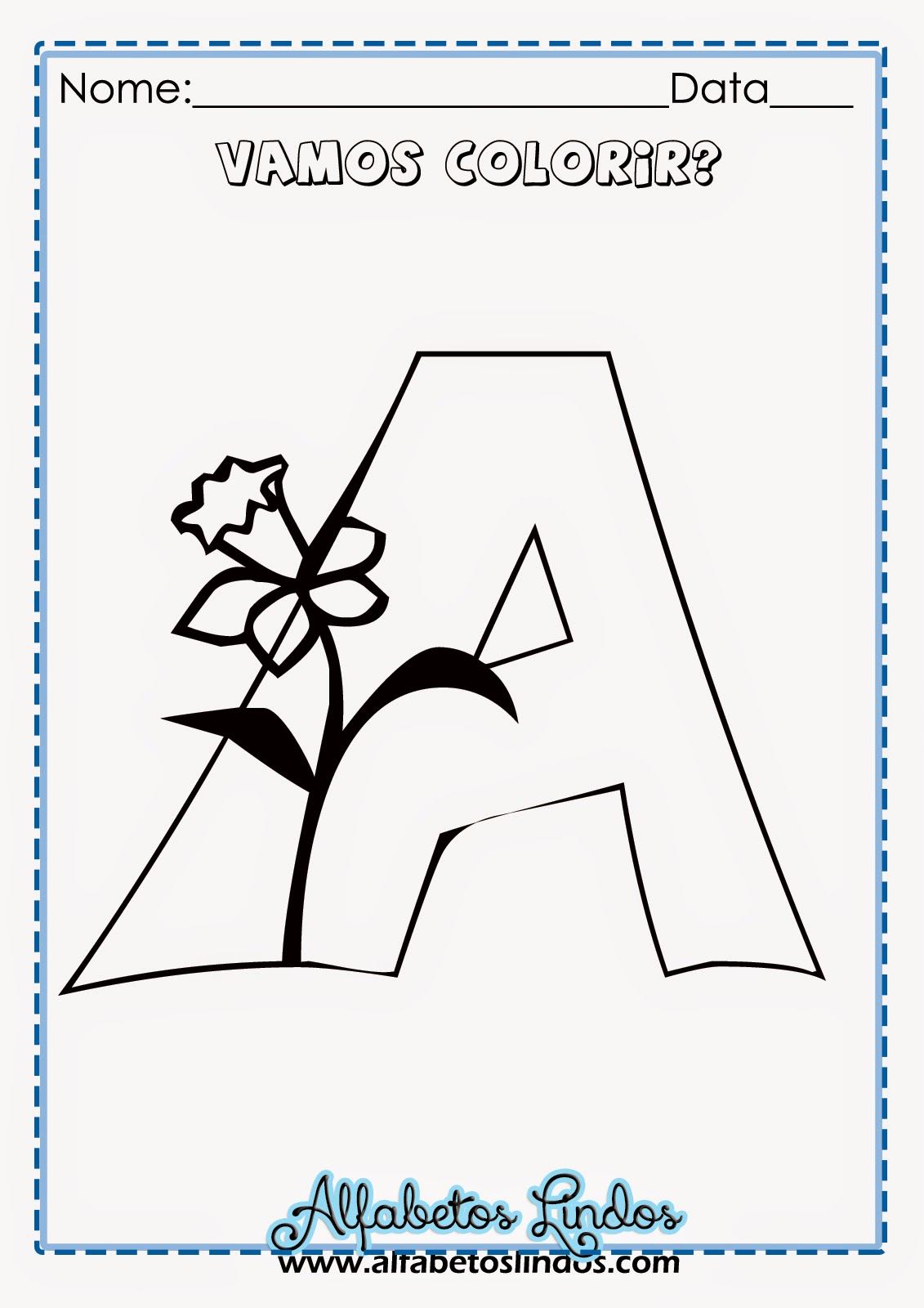 Alfabeto de Primavera para colorir, pintar, imprimir grátis - Moldes de ...