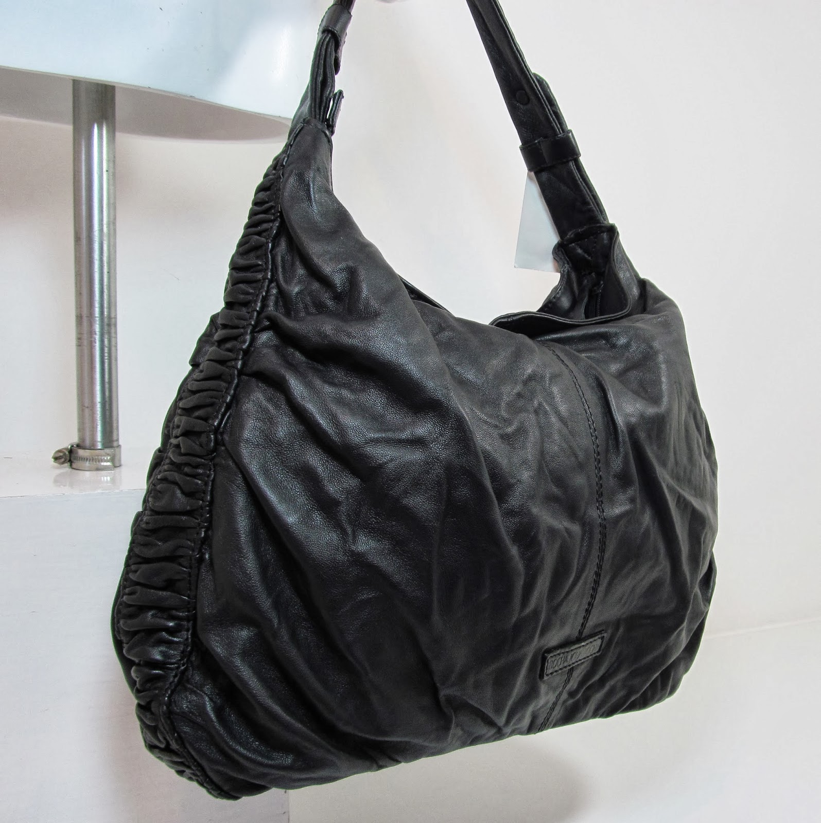 ROCHA JOHN ROCHA BLACK QUALITY LEATHER BIG SLOUCH SHOULDER BAG HANDBAG ...