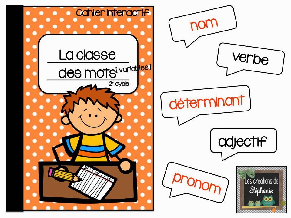 Les créations de Stéphanie: Cahier interactif - La classe des mots ...