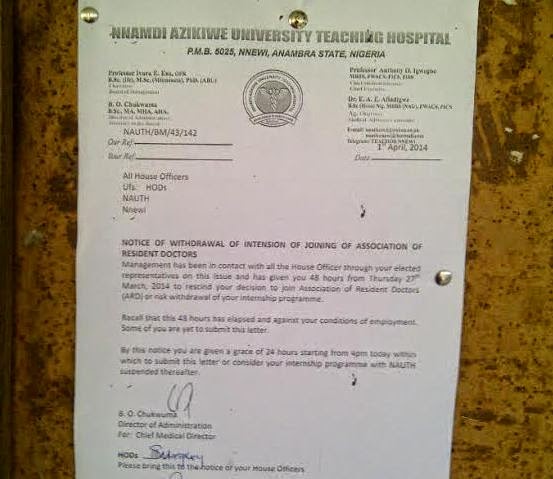 Sack letter over freedom of association @Nnamdi Azikiwe University