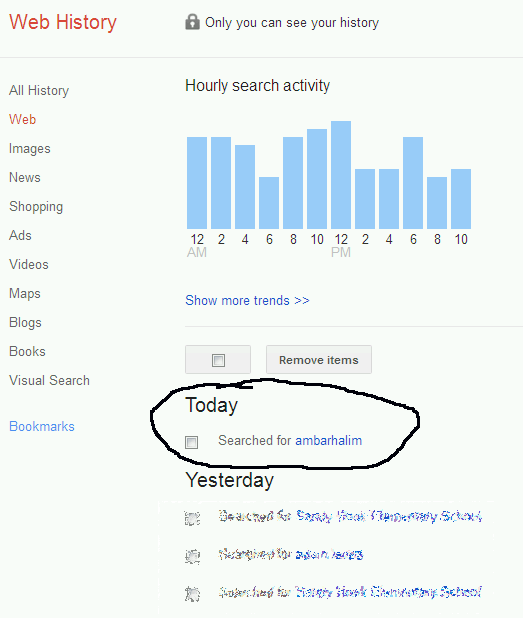 Sharing the experience: Tips how to see the entire search history