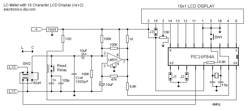Circuits Apmilifier: PIC16F84A based LC Meter circuit with explanation