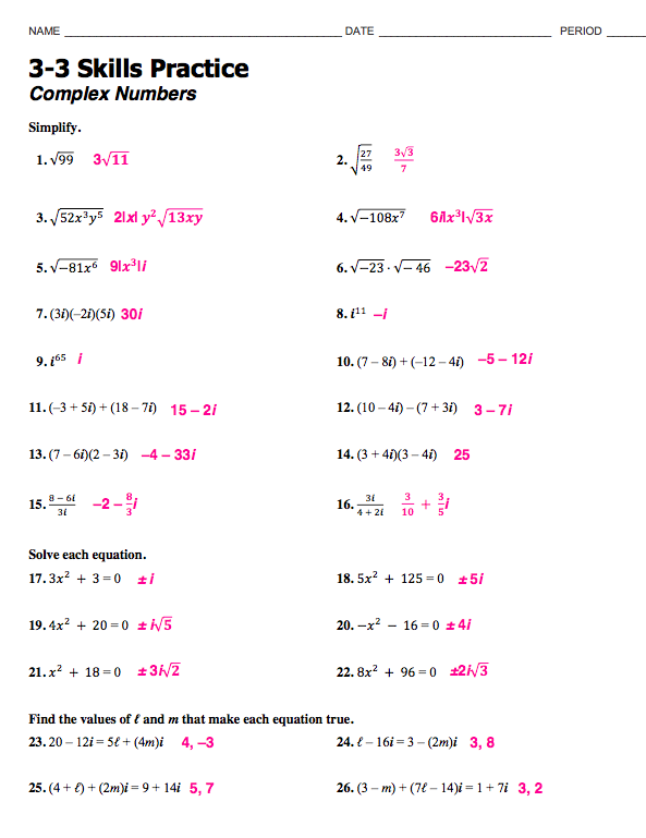 Mr Camire's Math Class: Algebra 2 Chapter 3