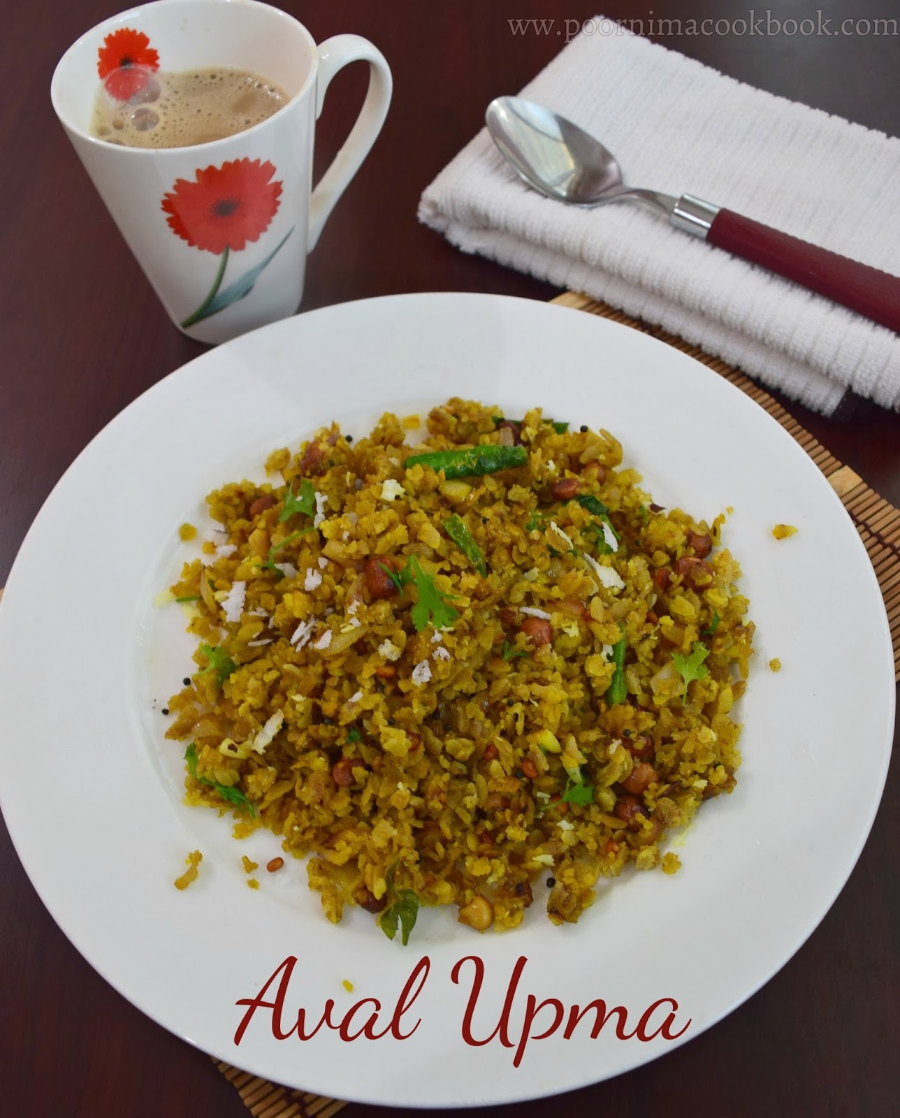 Poornima's Cook Book: Red Aval Upma / Rice Flakes Upma / Poha Upma ...