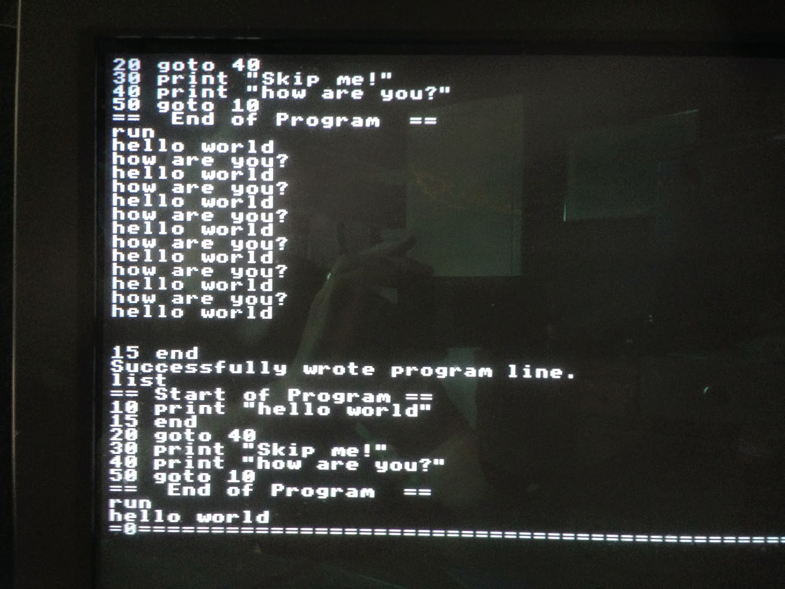 Clint's Projects: Arduino Retro Computer: BASIC Interpreter (Program Mode)
