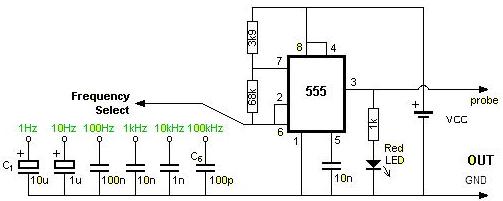 Square Wave Generator with 555 Timer Circuit Diagram