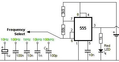 Square Wave Generator with 555 Timer Circuit Diagram