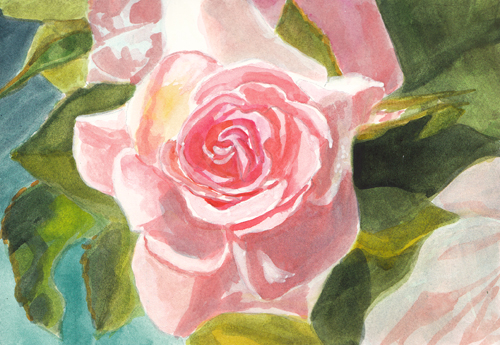 DAILY PAINTERS MARKETPLACE: Single Rose Original Watercolor Painting