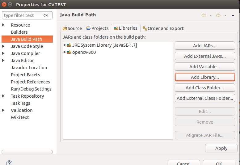 [筆記] 安裝opencv java以及eclipse 相關設定 (linux)