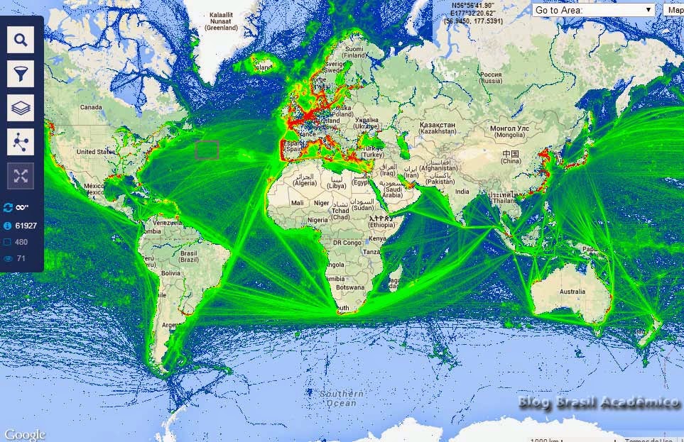 Veja onde estão os navios no mundo todo