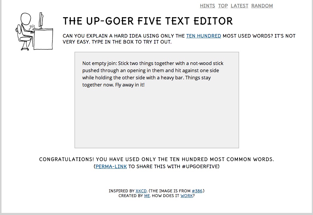 Spasms of Accommodation: Up-Goer Five Text Editor