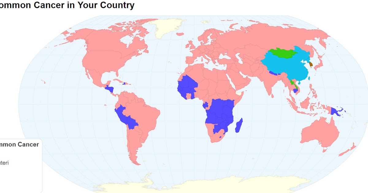 Most common cancer by country