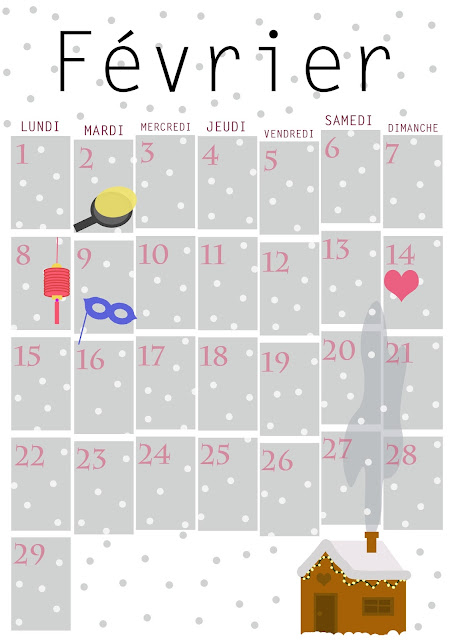 CALENDRIER À IMPRIMER - Février 2016