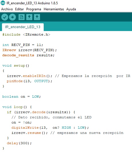 Mandar/Recibir informaciones por IR - SOLECTRO - MAKER ZONE